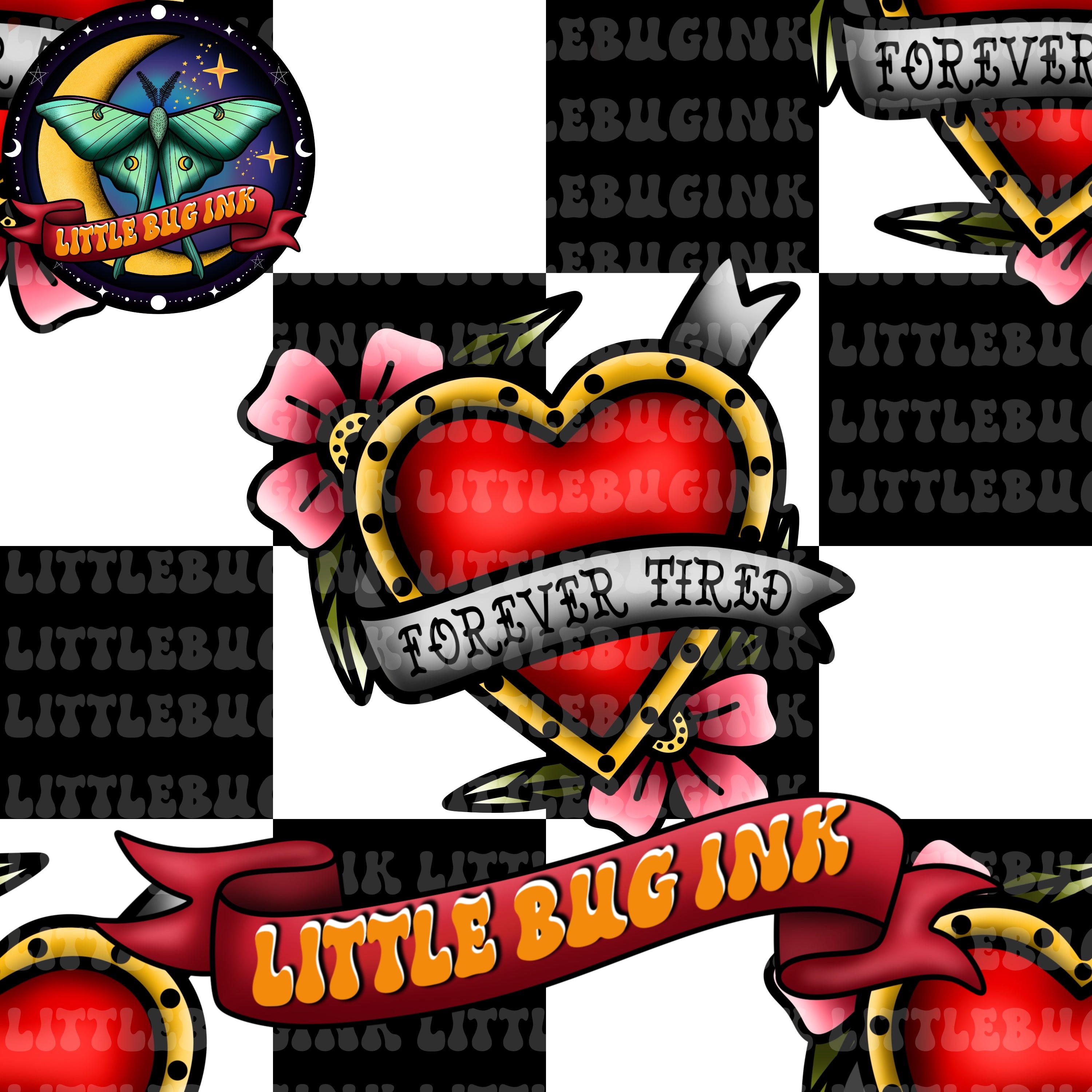 Forever tired exclusive seamless – Little Bug Ink